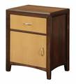 Montreal 1-Door, 1-Drawer Bedside Cabinet with Two-Tone Finish & Lock | Maxwell Thomas